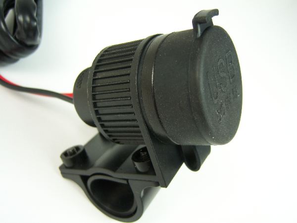 Duo USB Steckdose Motorrad, 12-24V, für 22mm / 25mm Lenker | Touratech